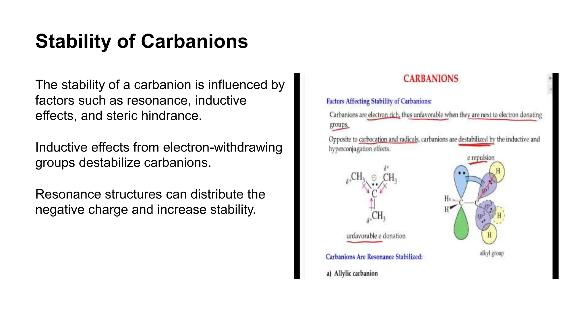 Carbanion and carbocation power point presentation | PPTX