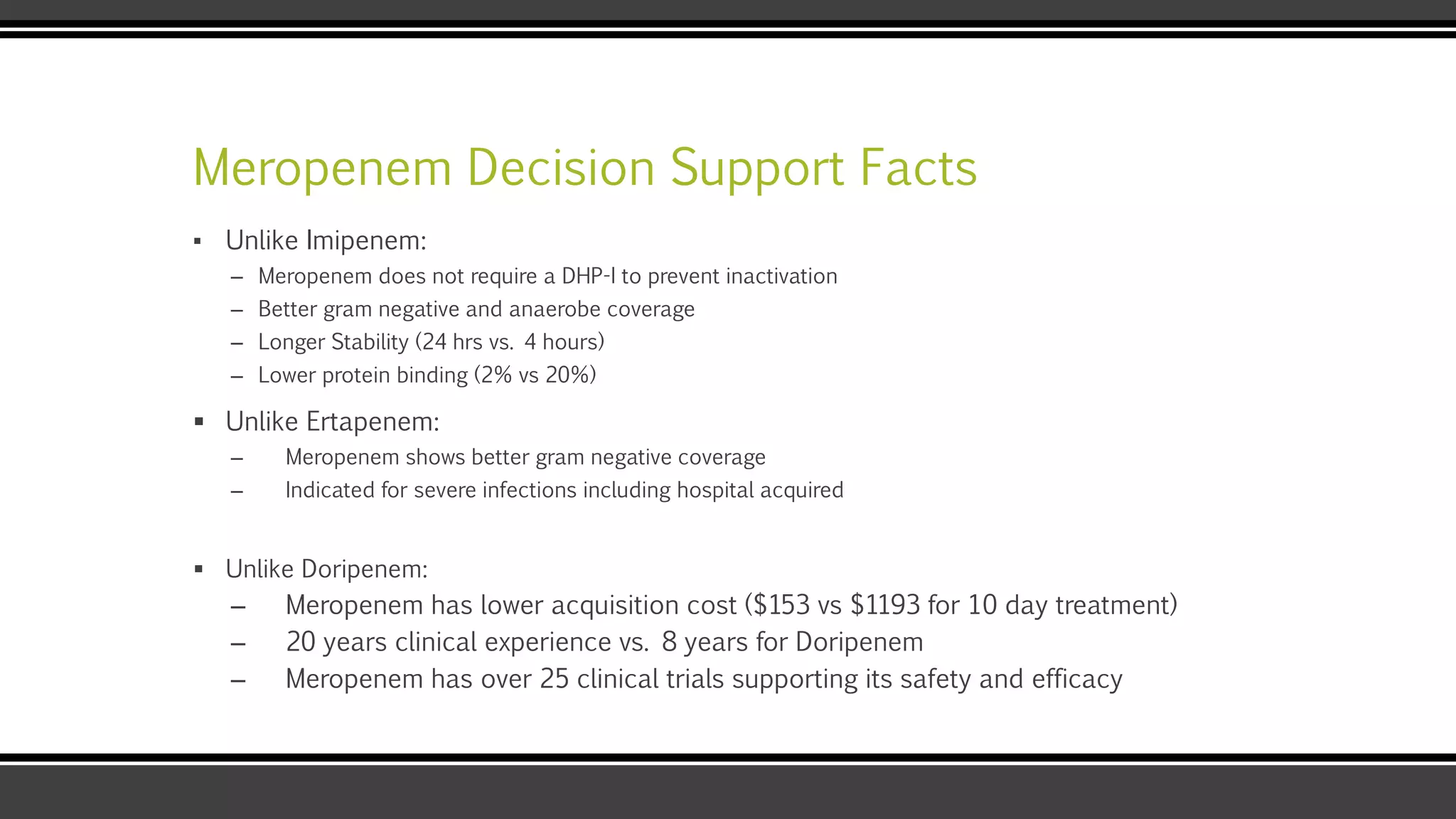 Carbapenem drug formulary selection | PPTX