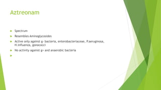 carbapenem monobactam.pOWERPOINT PRESENTATION | PPT