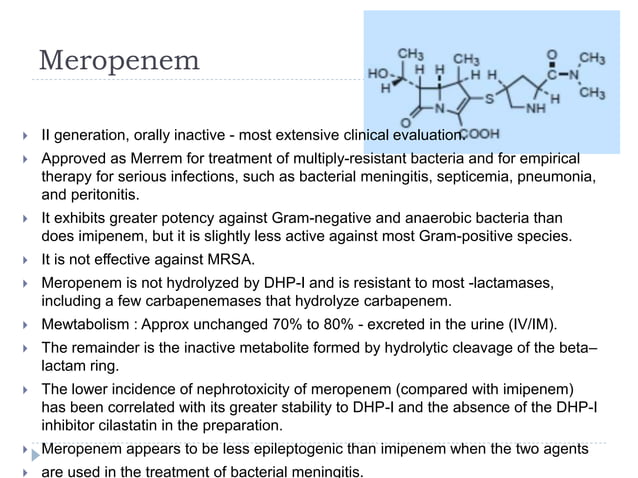 Carbapenems | PPTX | Chemistry | Science