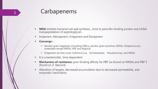 Carbapenems - Pharmacology | PPTX
