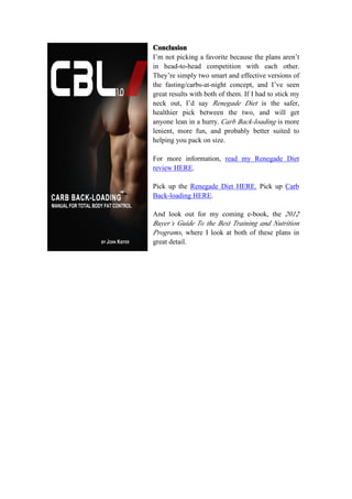 Carb back loading 2.0 | PDF