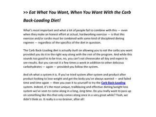 Carb Back Loading Protocol | PPT