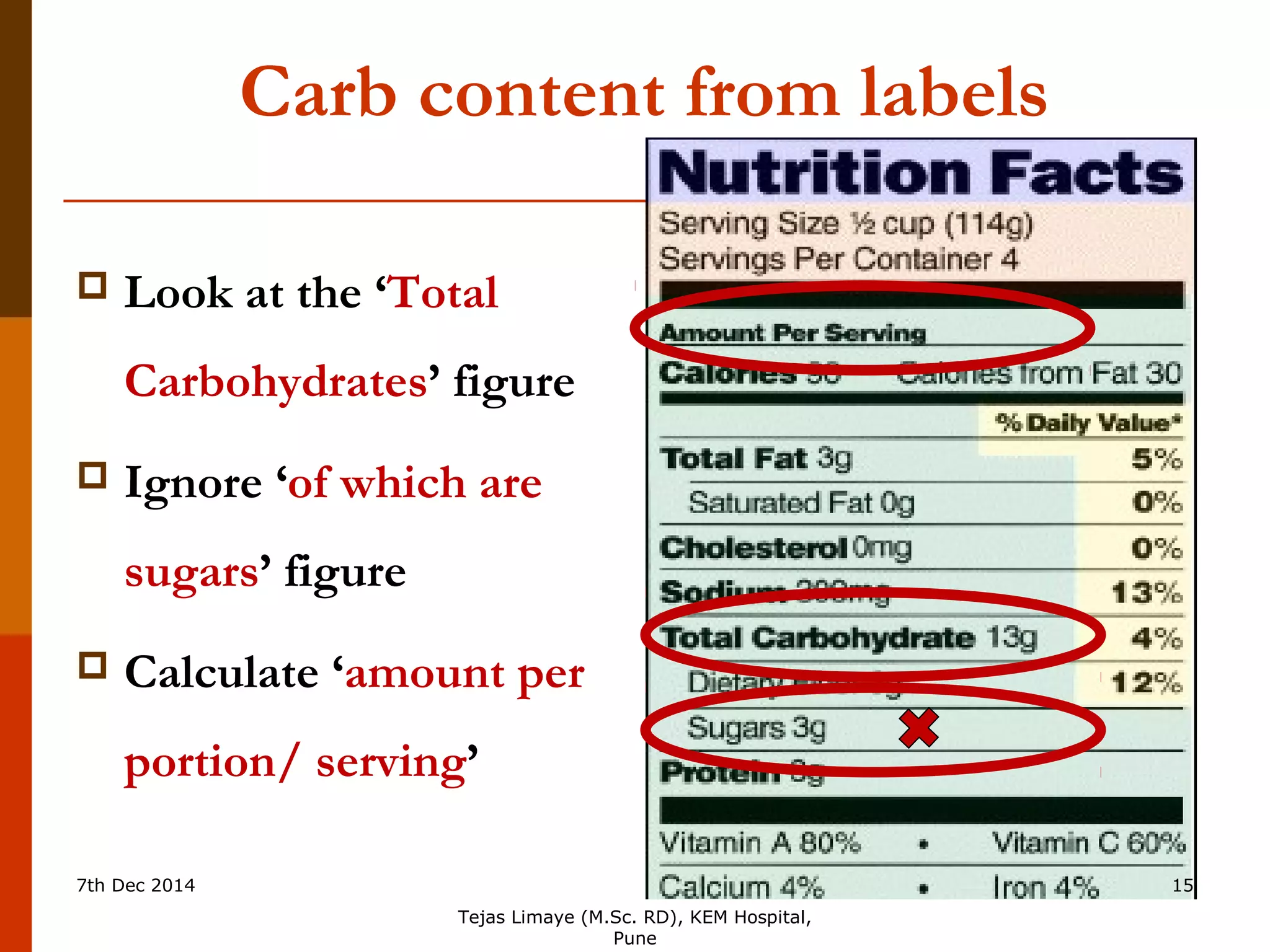 Carbohydrate Counting for insulin dose adjustment | PPT
