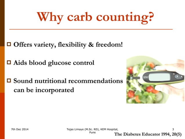 Carbohydrate Counting for insulin dose adjustment | PPT