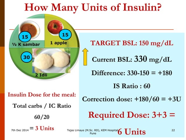 Carbohydrate Counting for insulin dose adjustment