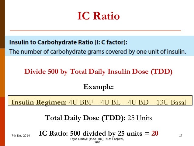 Carbohydrate Counting for insulin dose adjustment