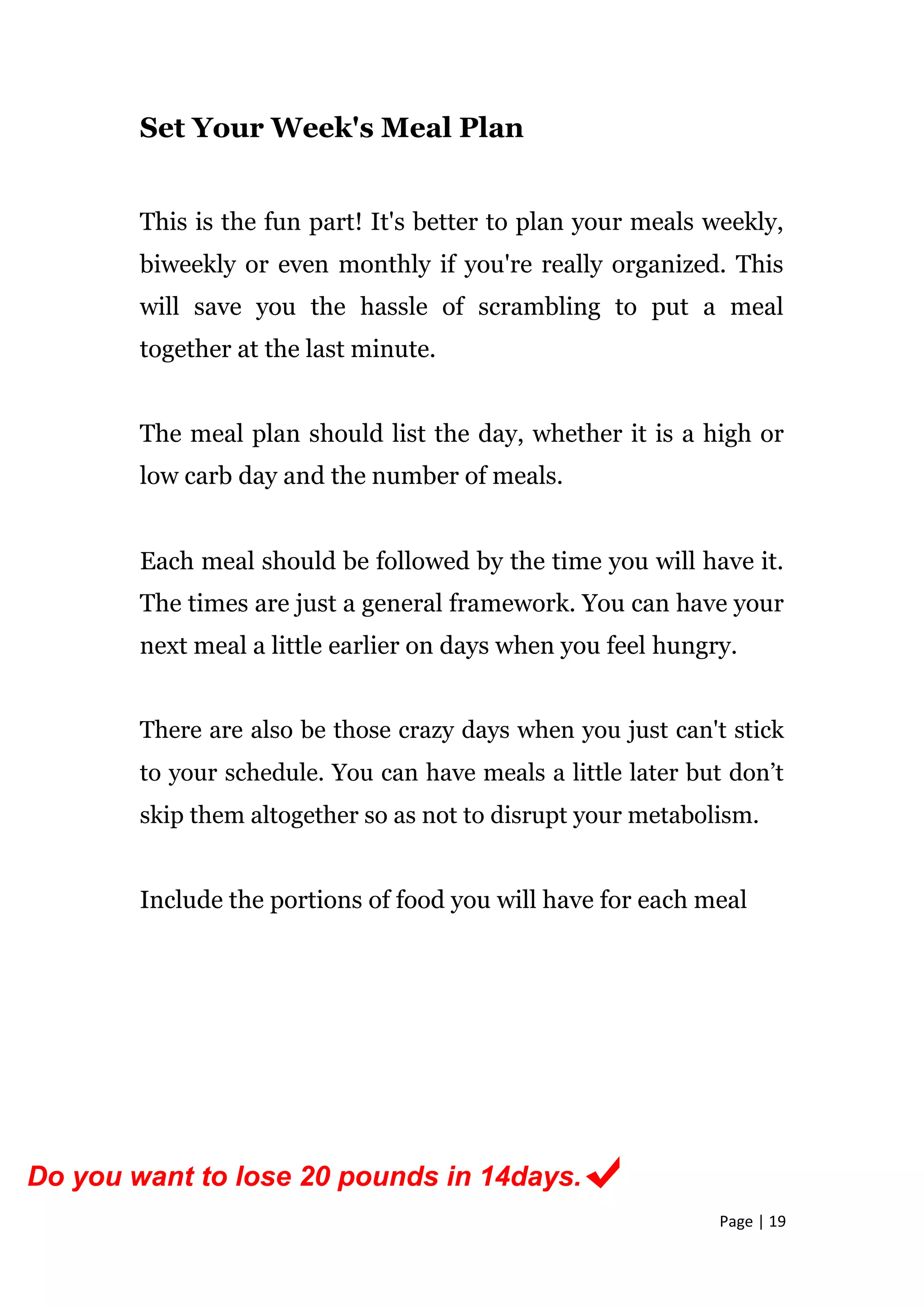 The ultimate 7 days weight loss plan | PDF