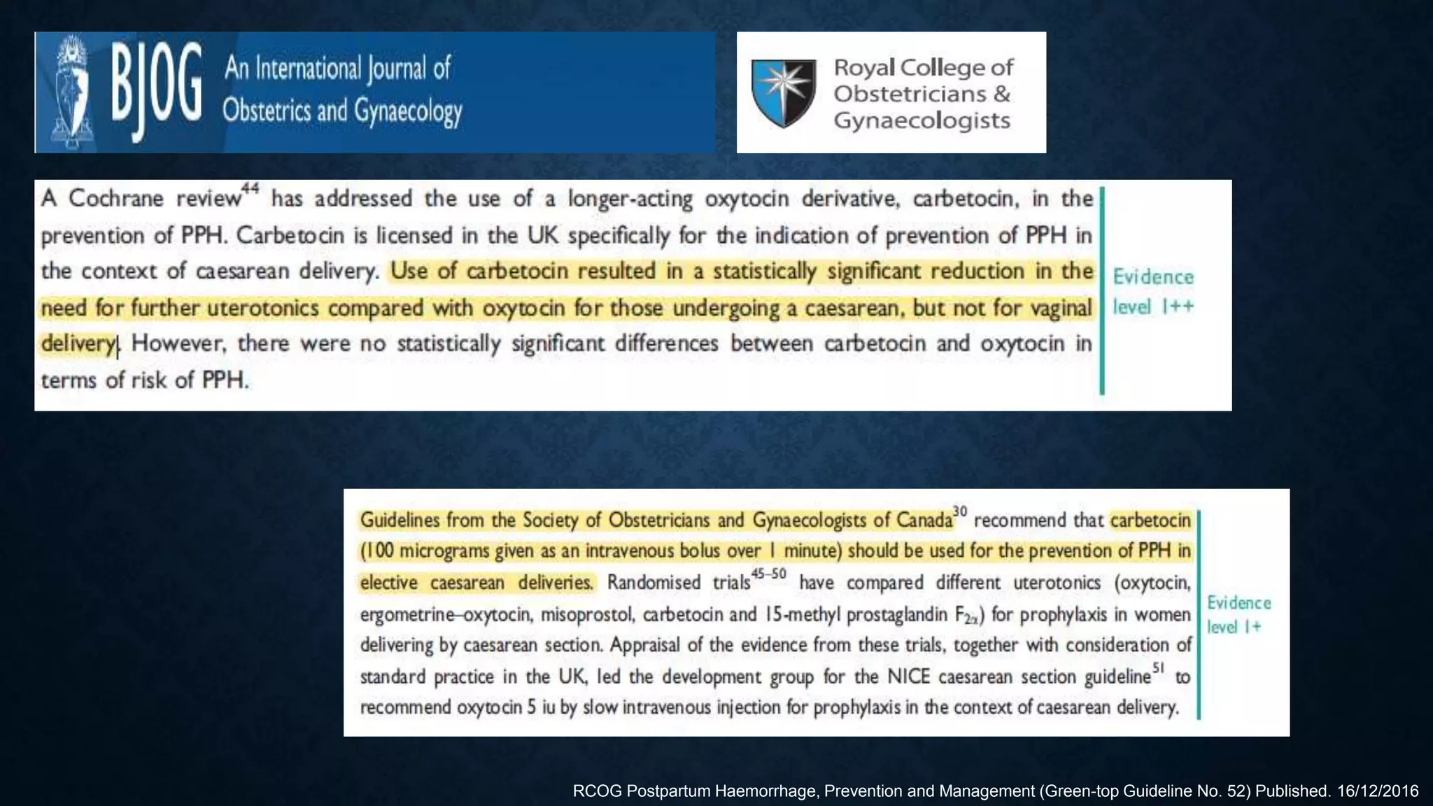Carbetocin In PPH_ | PPTX