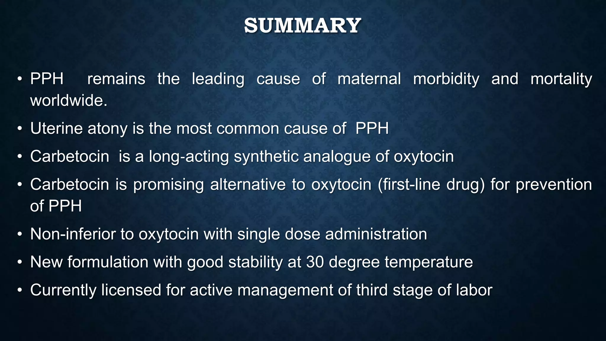 Carbetocin In PPH_ | PPTX