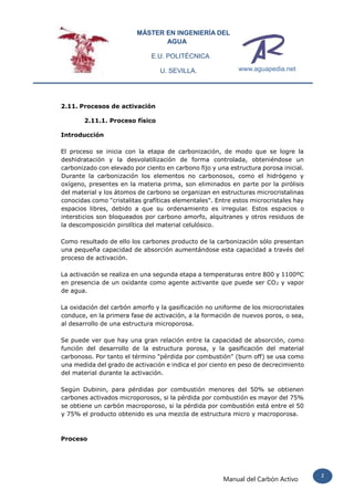 carbón activado-Ingeniería de materiales | DOCX