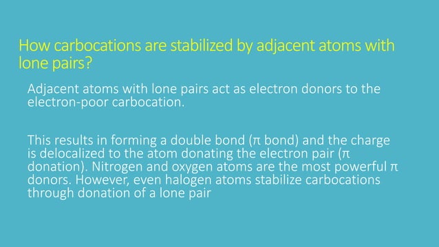 Carbocations and Their Stability | PPTX | Chemistry | Science