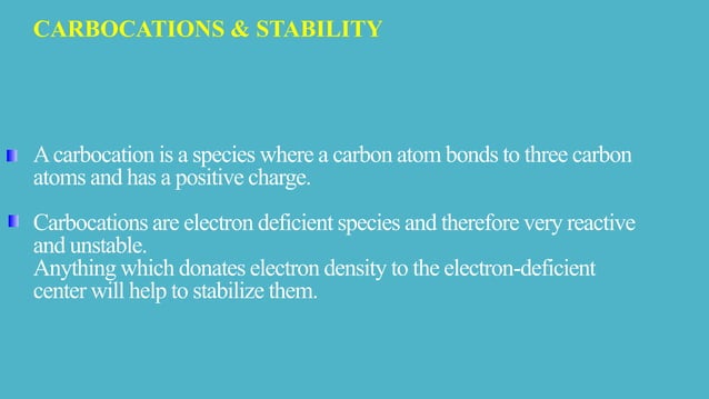 Carbocations and Their Stability | PPTX | Chemistry | Science