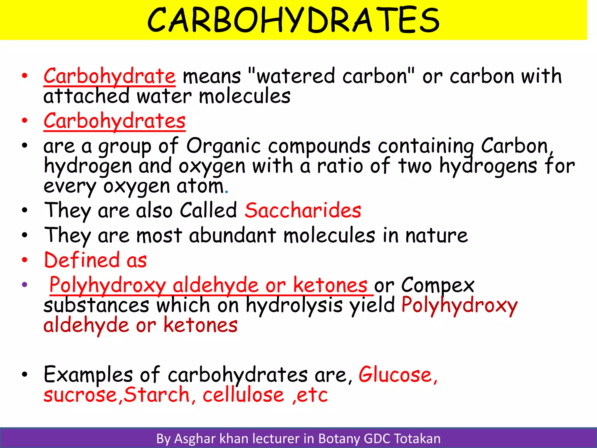 Carbohdrates | PPTX