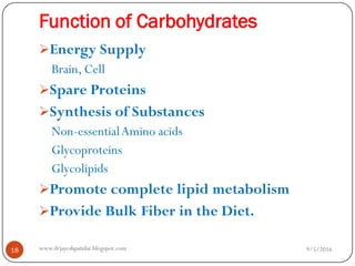 Carbohydrates Function