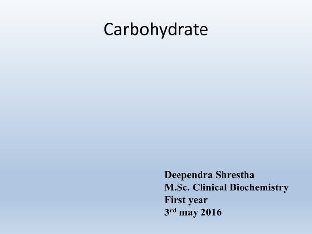 Carbohydrate | PPT