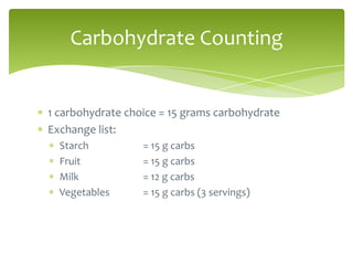 Carbohydrate Counting | PPTX