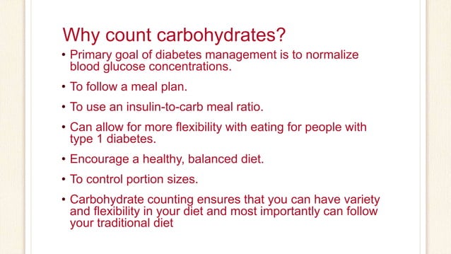 Clinical approach Carbohydrate Counting.pptx | Endocrine and Metabolic ...