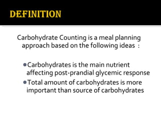 Carbohydrate counting11111 | PPT