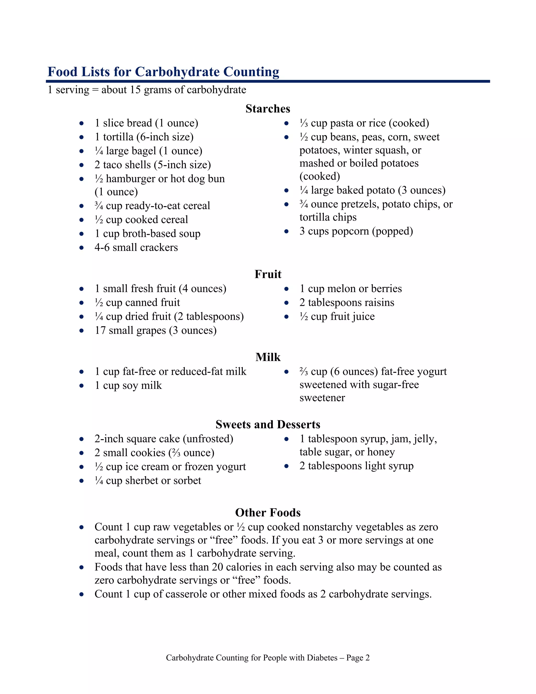 Carbohydrate counting final | PDF