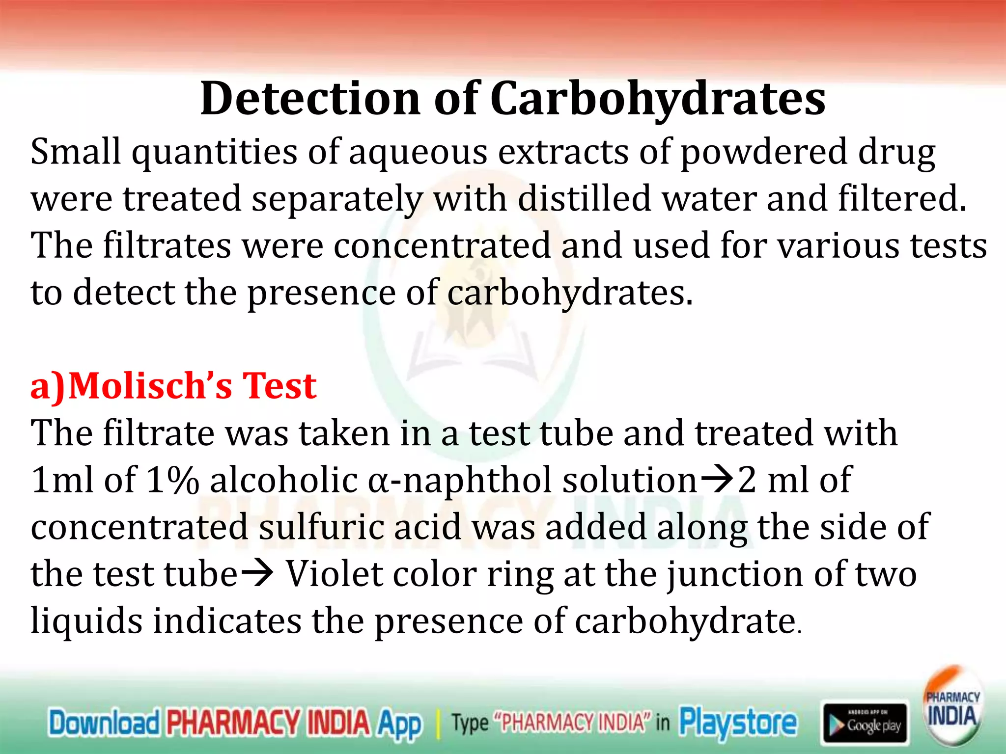 CHEMICAL TEST OF CARBOHYDRATES | PPTX