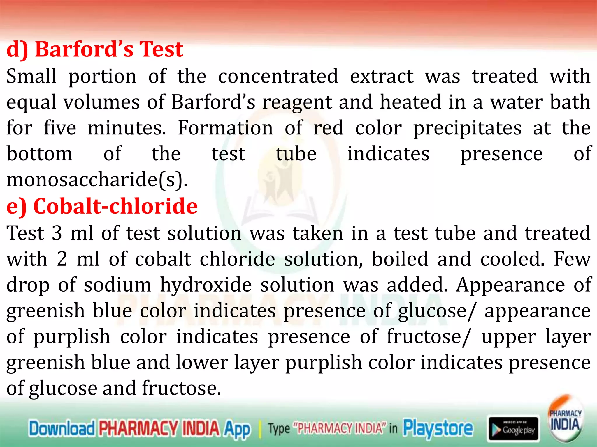 CHEMICAL TEST OF CARBOHYDRATES | PPTX