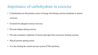 Carbohydrate for exercise | PPTX