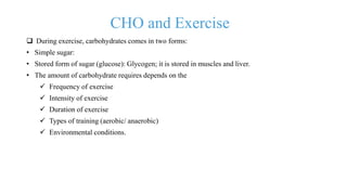 Carbohydrate for exercise | PPTX
