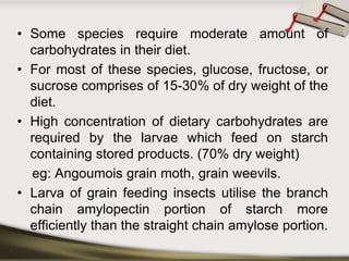 Role of carbohydrates in insect nutrition | PPTX