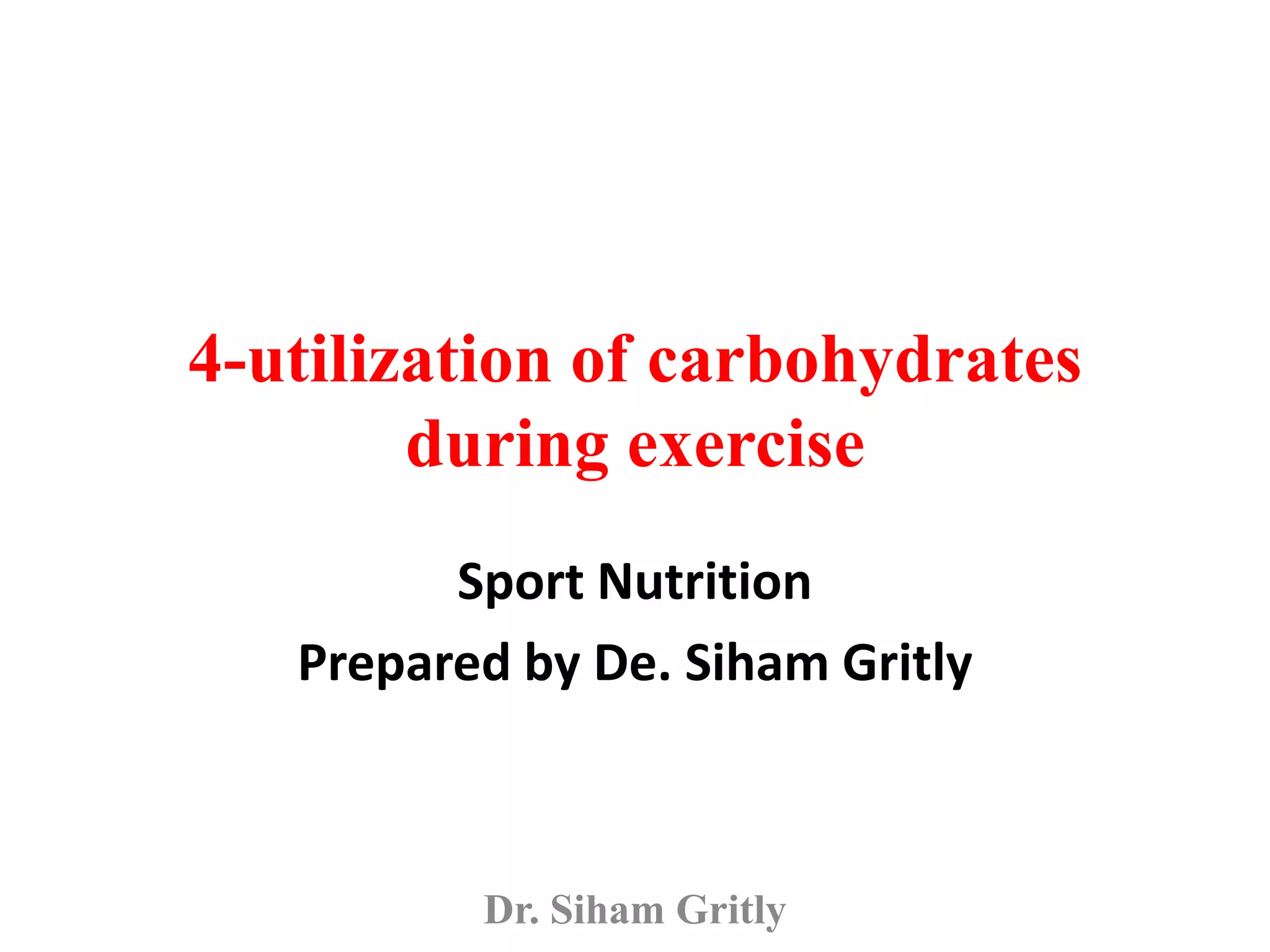 Carbohydrate;low intensity and high intensities physical activities | PPTX