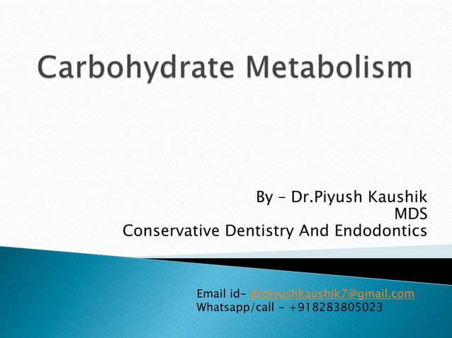 Carbohydrate metabolism | PPT