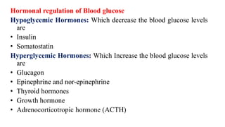 Carbohydrate Metabolism Regulation of blood glucose and disorders ...