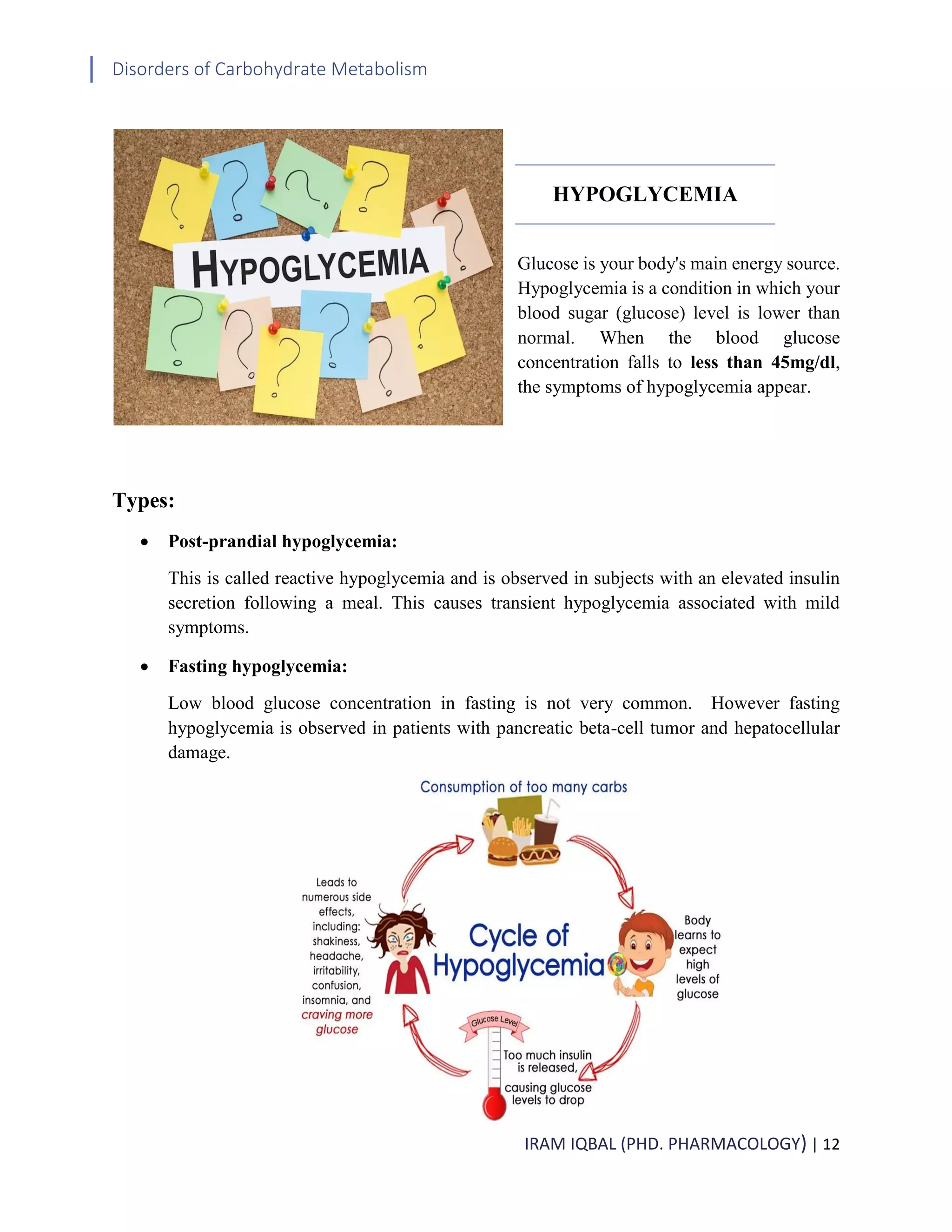 disorders of Carbohydrate metabolism | PDF