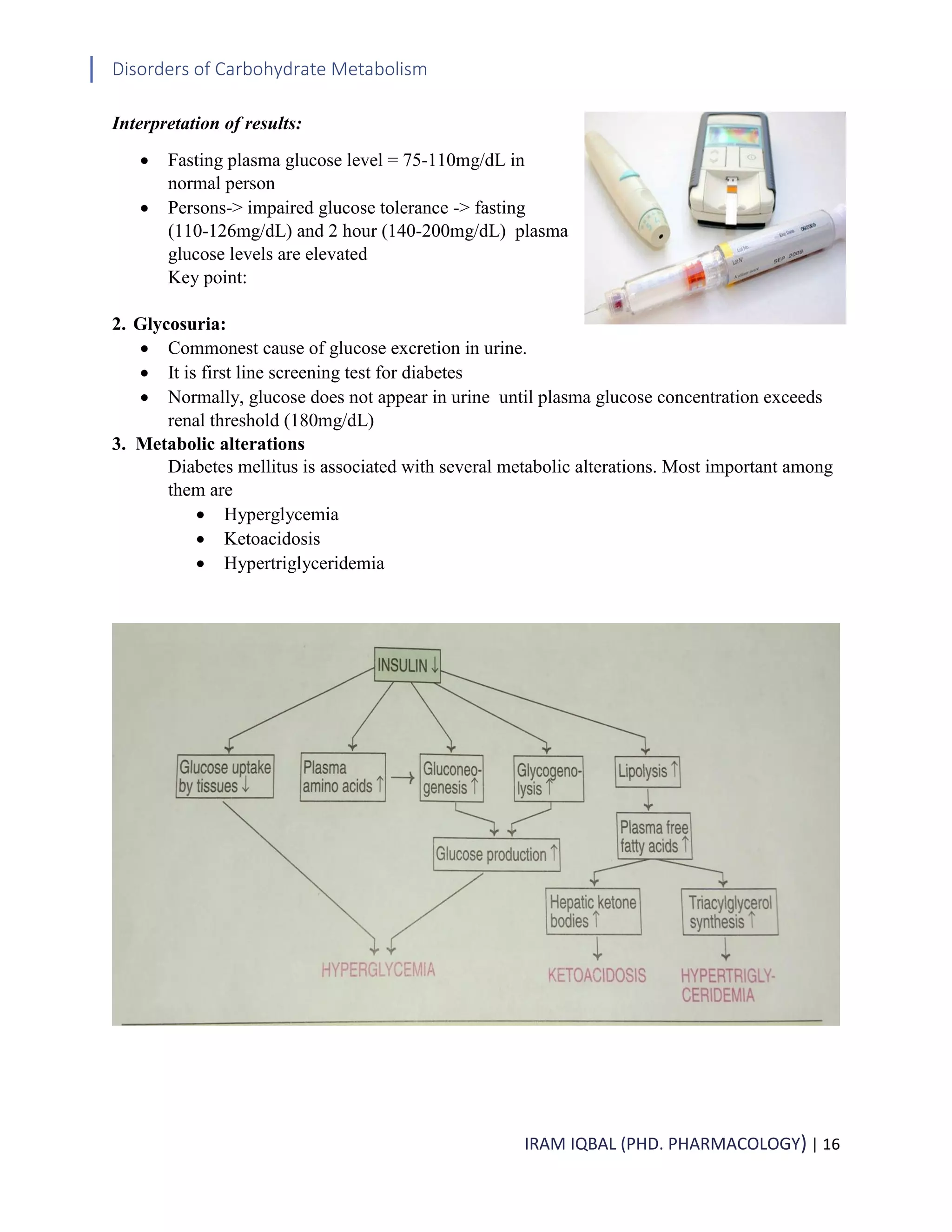 disorders of Carbohydrate metabolism | PDF