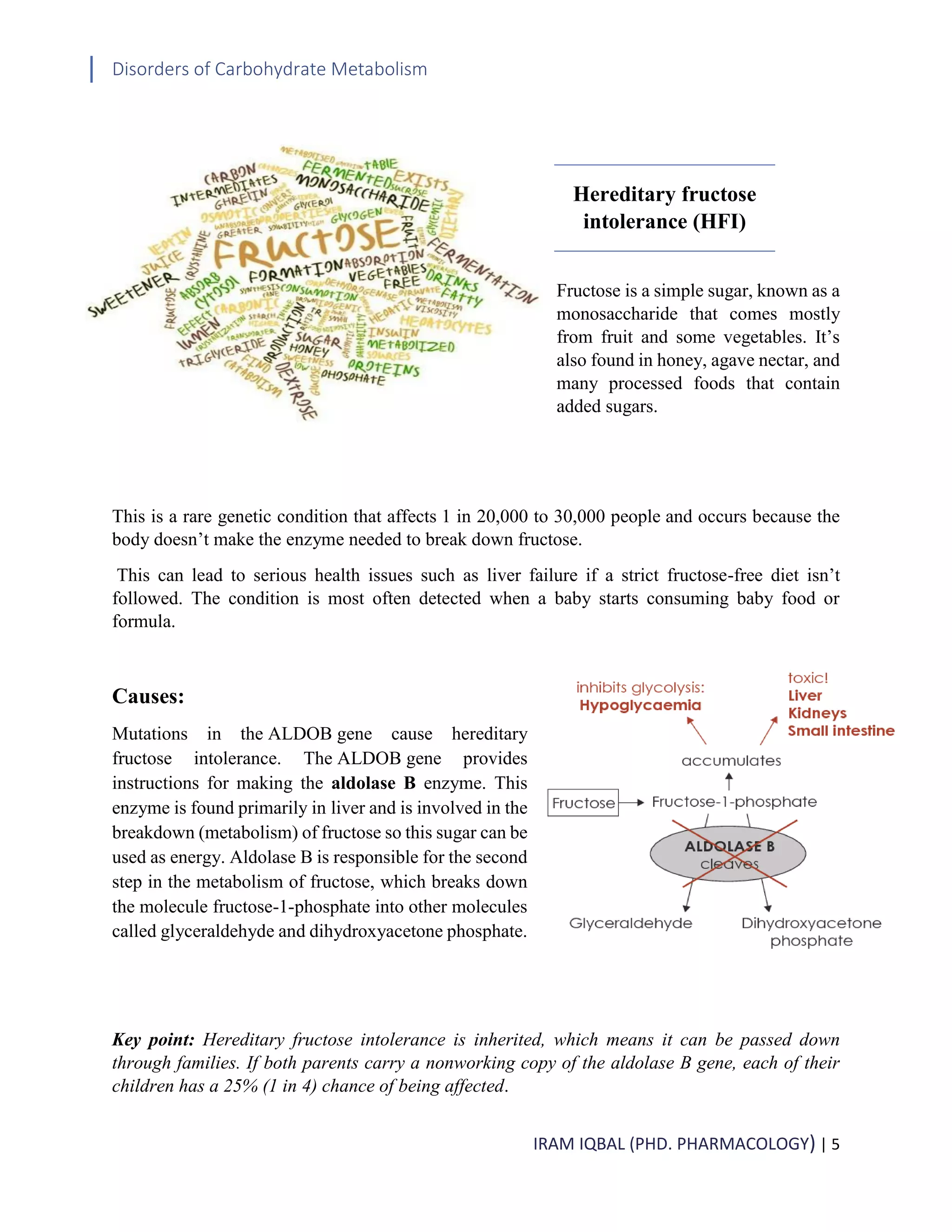 disorders of Carbohydrate metabolism | PDF