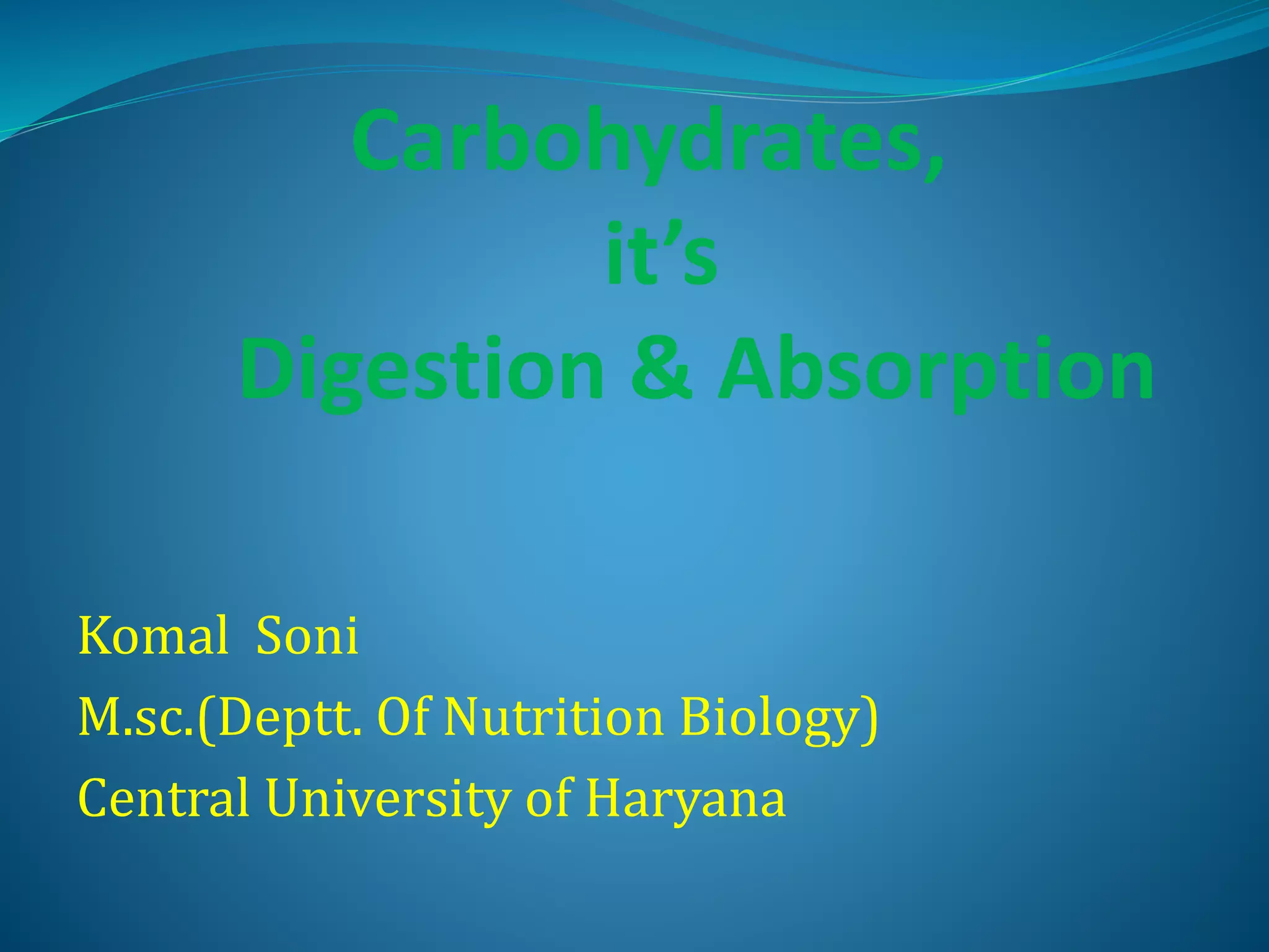 Carbohydrate ppt | PPT