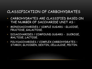 Carbohydrates IN FOOD | PPTX