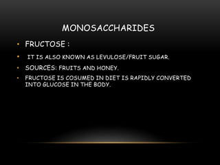Carbohydrates IN FOOD | PPTX
