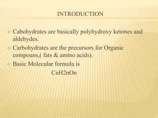 Chemistry, classification & properties of carbohydrates | PPTX