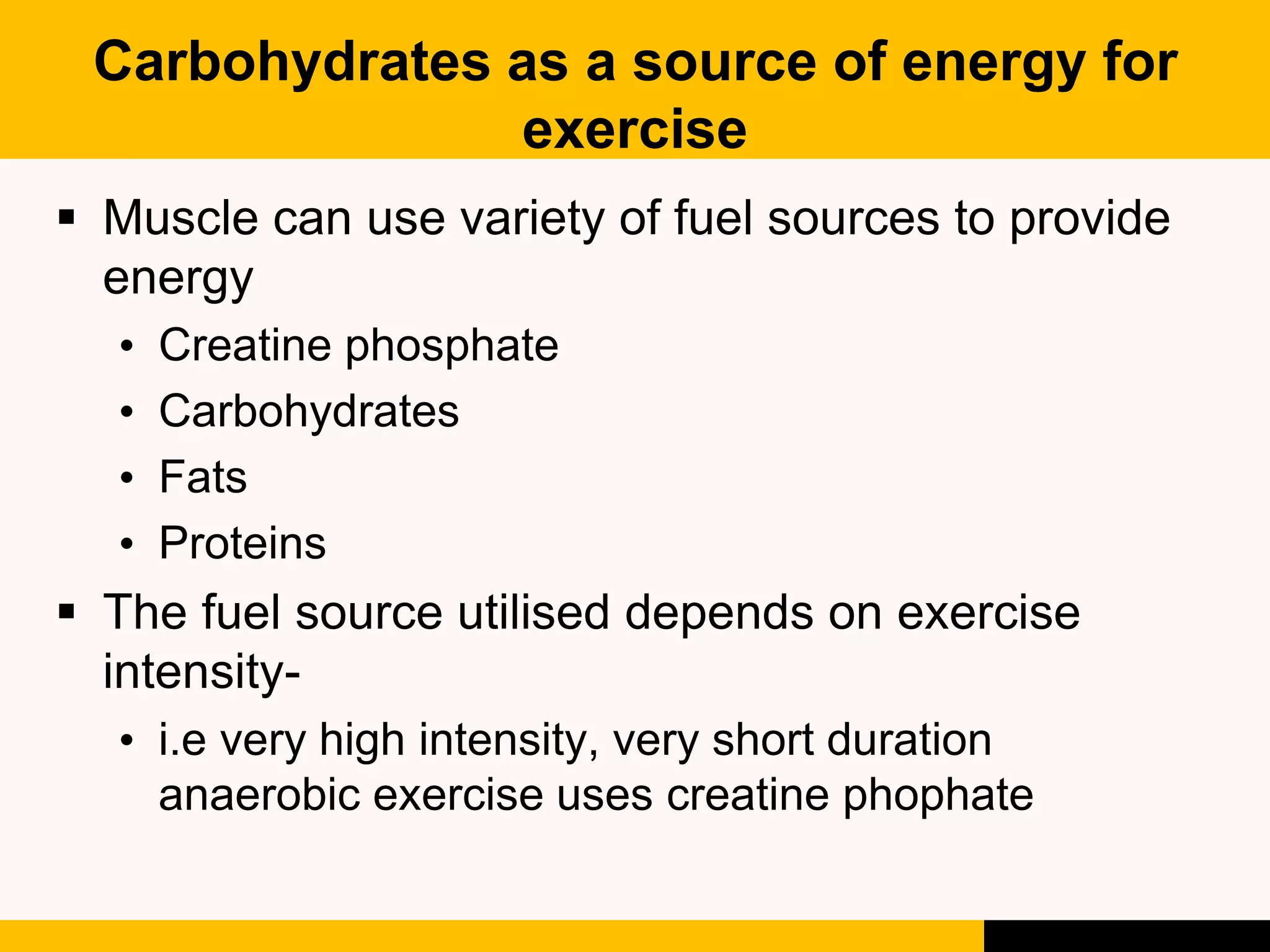 Carbohydrates in Sports | PPTX