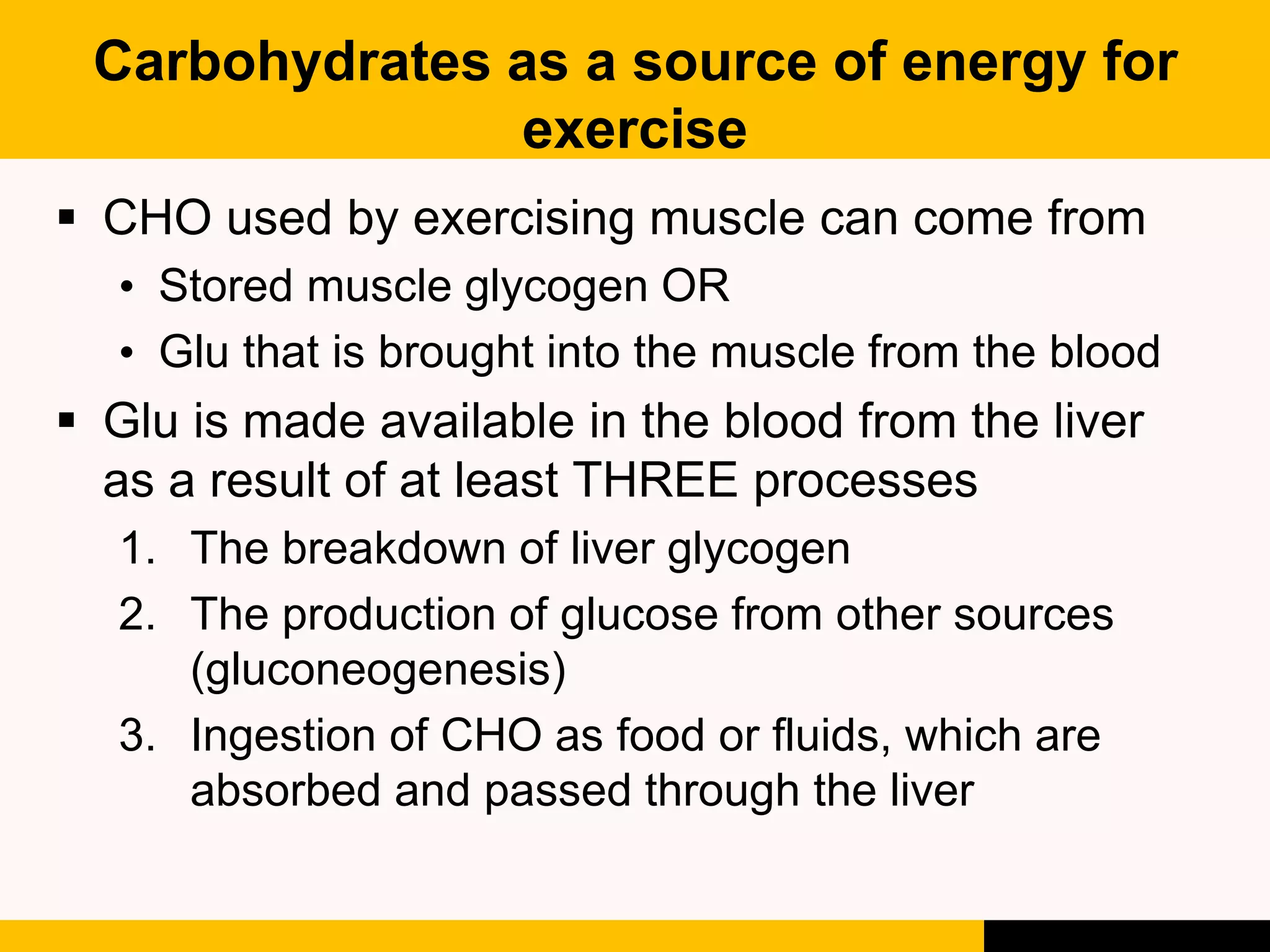Carbohydrates in Sports | PPTX