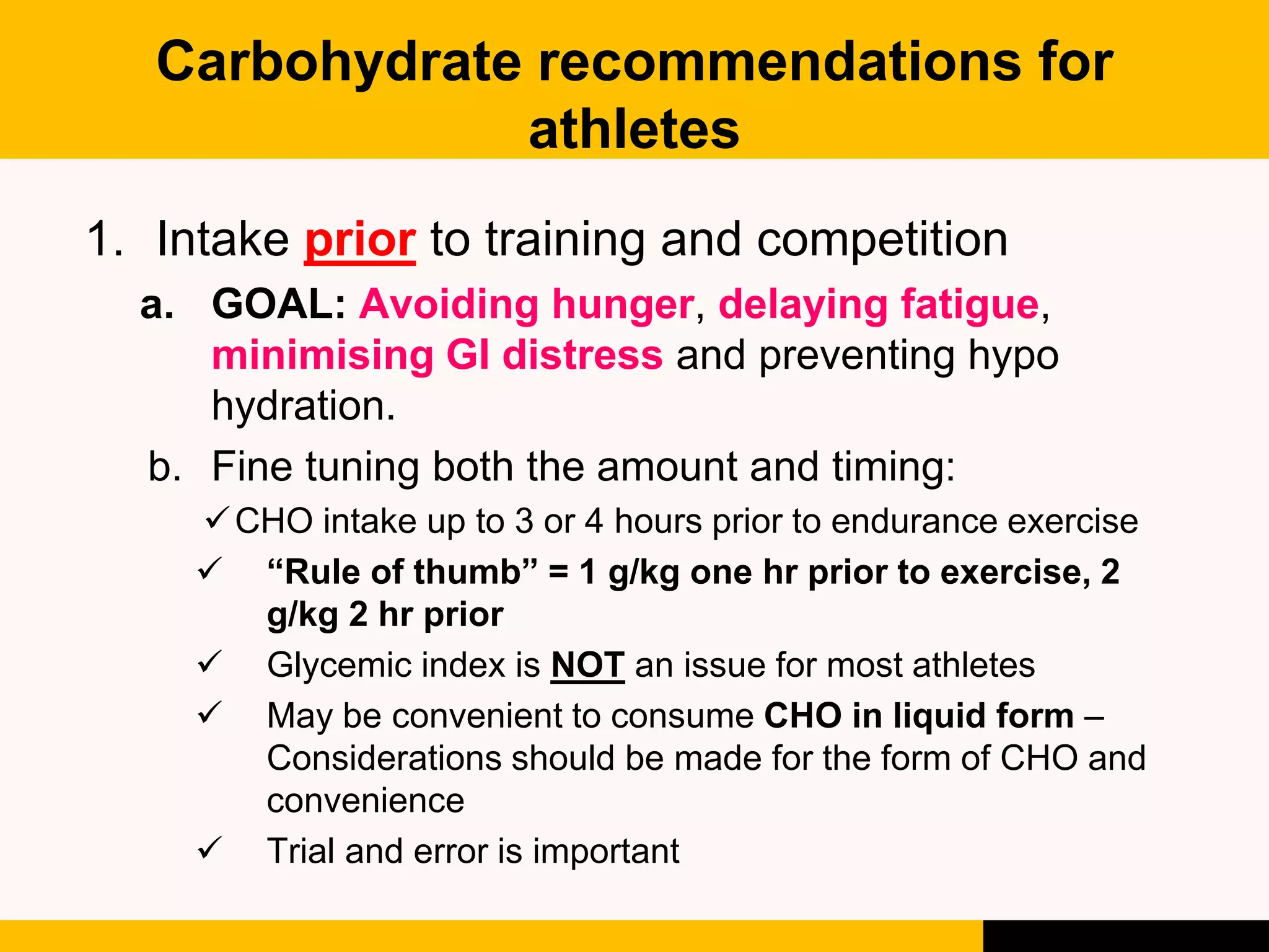 Carbohydrates in Sports | PPTX