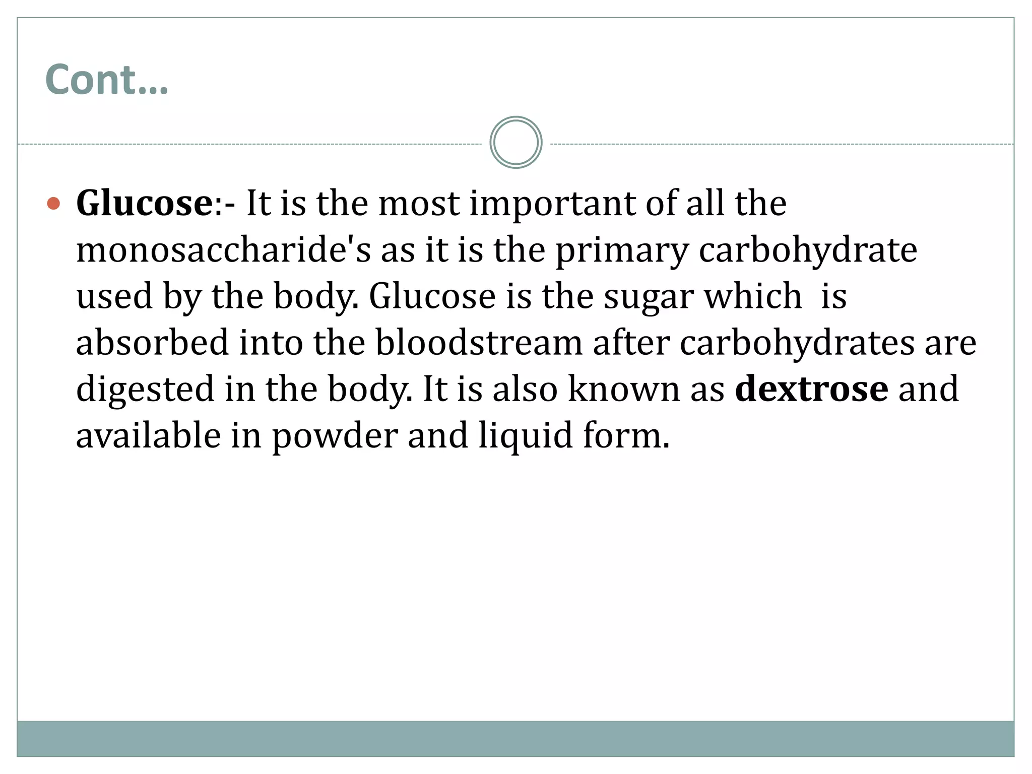Carbohydrates Unit 2nd of Nutrition | PPTX