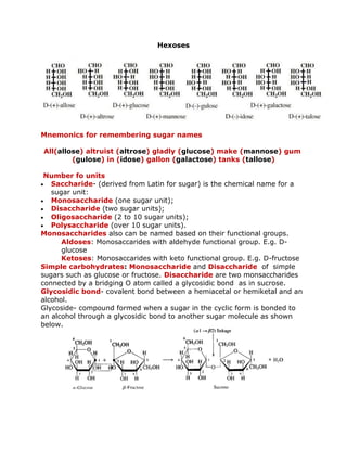 BRIEF EXPLANATION OF CARBOHYDRATE | PDF