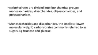 The struction and function of Carbohydrates by David Matongwe from ...