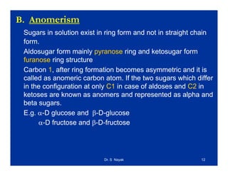 Chemistry of carbohydrates used for health science stufents | PDF