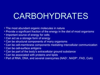 CARBOHYDRATES.ppt................................ | PPT