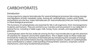 A powerpoint presentation for Carbohydrates. | PPTX