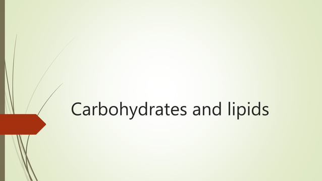 Carbohydrates and lipids | PPT