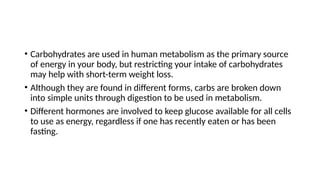 Carbohydrates and Metabolism medical students | PPTX